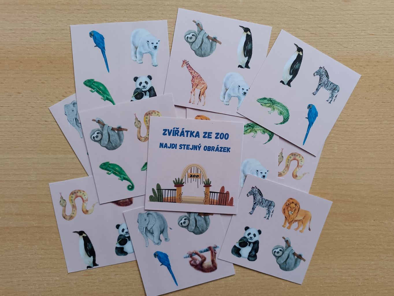 NAJDI STEJNÝ OBRÁZEK - ZVÍŘÁTKA ZE ZOO - ŠKOLKOHRANÍ S GÁBI